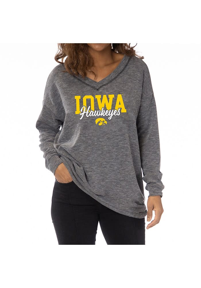 Iowa Hawkeyes Flying Colors Crew Sweatshirt Womens BLACK Bailey II Long ...