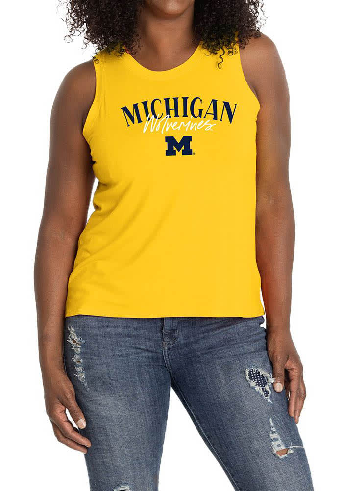 Michigan Wolverines Flying Colors Womens GOLD Hannah Tank Top - 710141