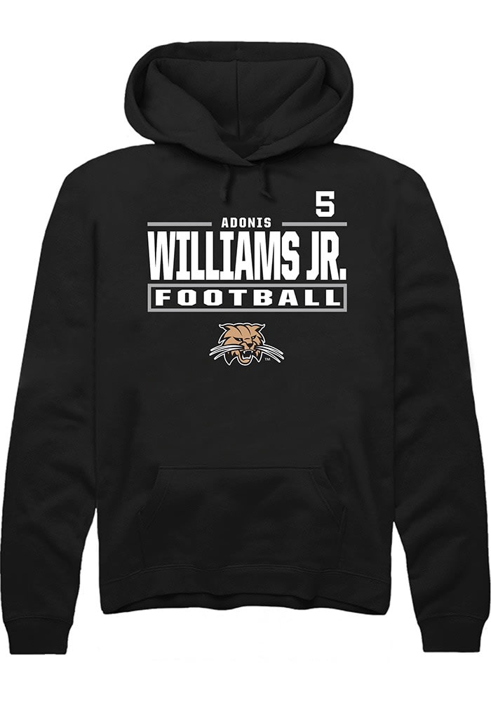 Adonis Williams Jr. Ohio Bobcats Mens BLACK Football NIL Stacked Box Player Hood - 711732353