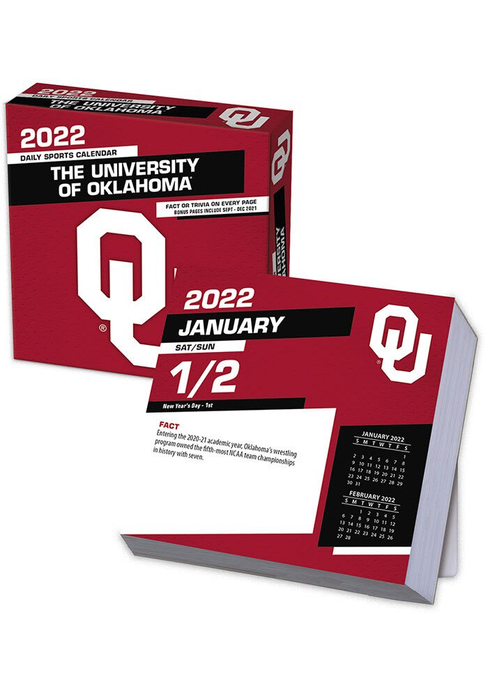 Oklahoma Sooners Red 2022 Boxed Daily Calendar - 71300168