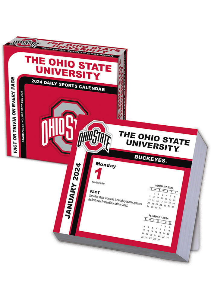 Ohio State Buckeyes WHITE 2024 Boxed Dailey Calendar