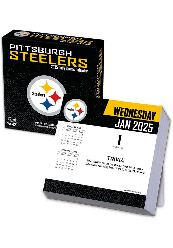 Pittsburgh Steelers 2025 Box Calendar Calendar - BLACK