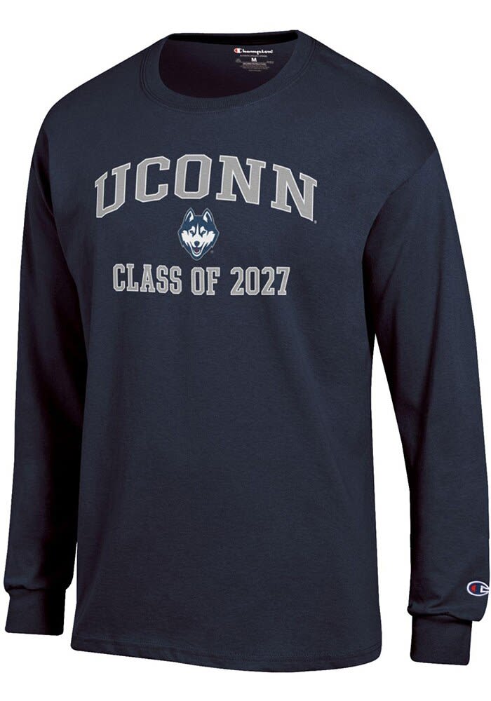 Champion UConn Huskies Font Class of 2027 Jersey Long Sleeve T Shirt ...