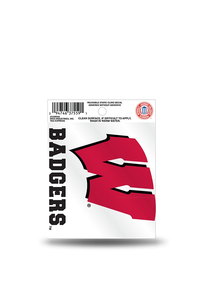Red Wisconsin Badgers Small Static Cling Decal - 7141031