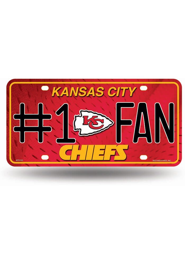 Kansas City Chiefs License Plate- Kansas City Chiefs RED #1 Fan Team ...