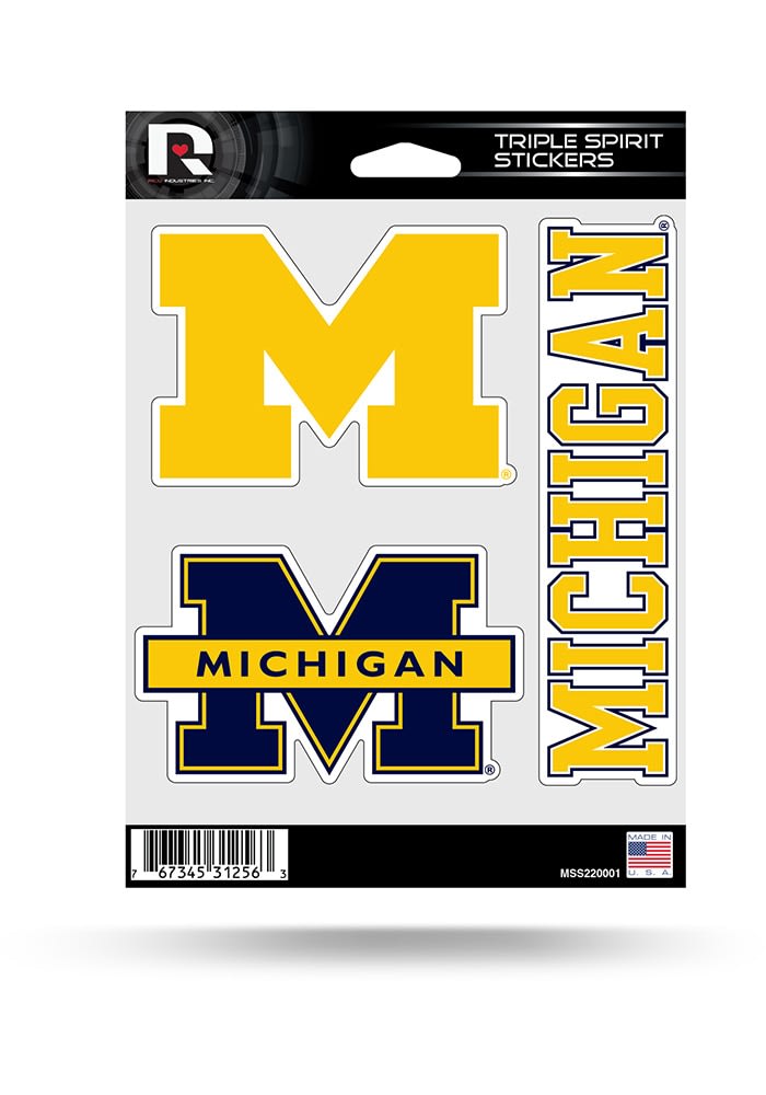 BLUE Michigan Wolverines 3PK Decal - 7141307