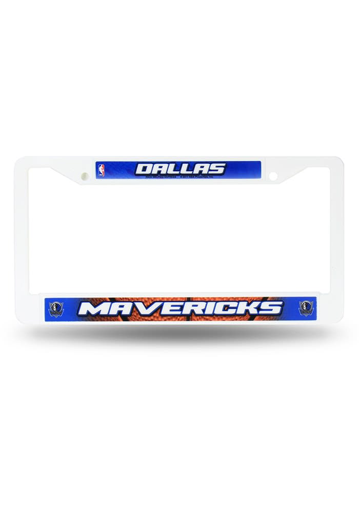 Dallas Mavericks License Plate Frame - Dallas Mavericks White Plastic ...