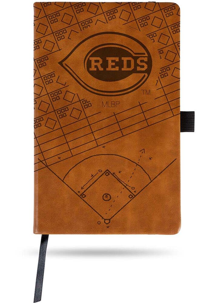 Cincinnati Reds BROWN Brown Laser Engraved Small Notebook and Folder ...