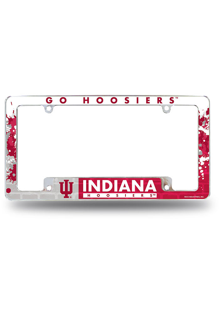 Red Indiana Hoosiers 12X6 Chrome License Plate Frame - 7142933