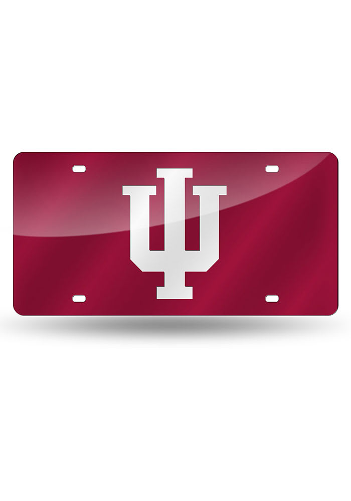 Red Indiana Hoosiers Laser Cut License Plate - 7142936