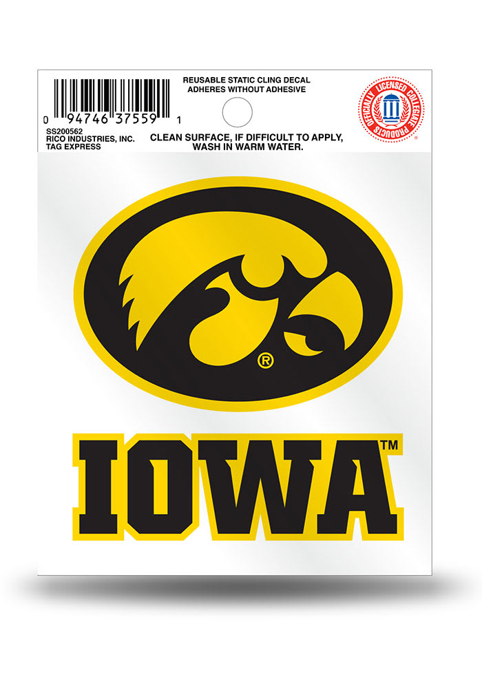 Iowa Hawkeyes GOLD Small Static Cling Decal - 7143137