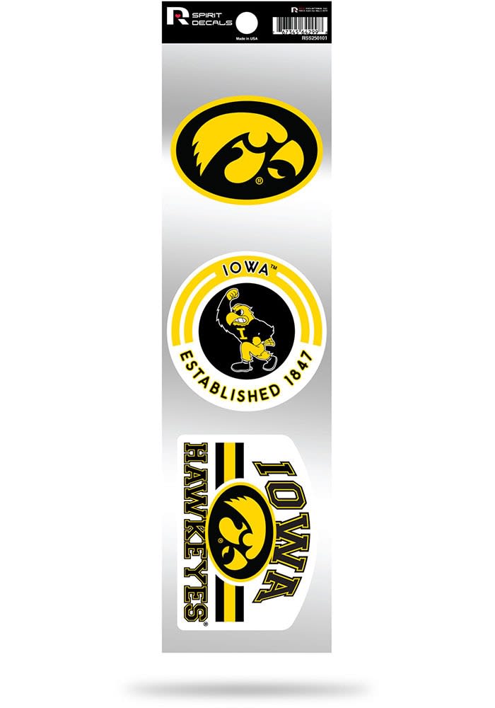 Iowa Hawkeyes YELLOW 3pc Auto Decal - 7143141