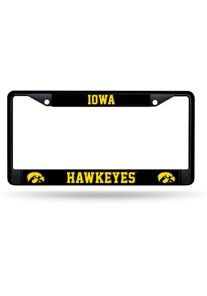 Iowa Hawkeyes License Plate Frame - Iowa Hawkeyes BLACK Chrome License ...