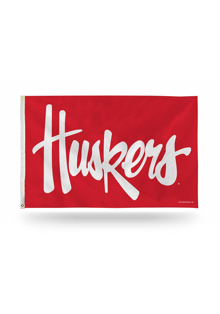 Nebraska Cornhuskers 3x5 Graphic Red Silk Screen Grommet Flag - 7143361
