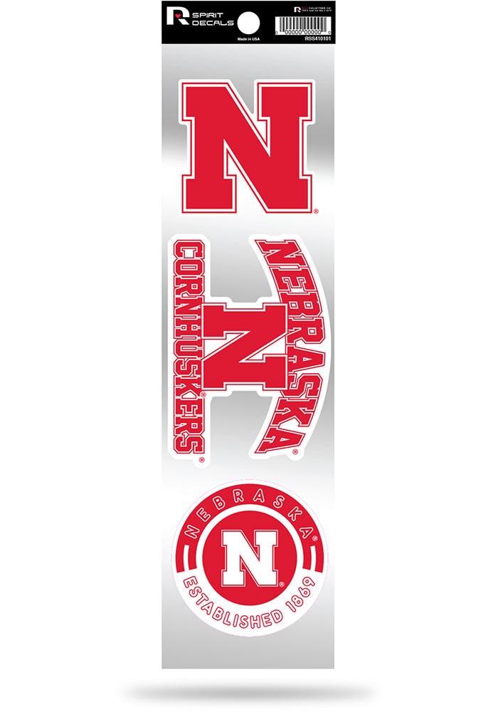 Red Nebraska Cornhuskers Retro Triple Spirit Decal - 7143379