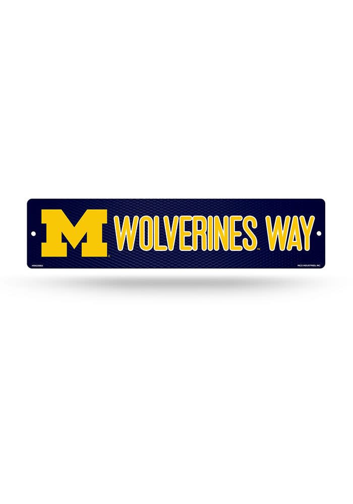 Michigan Wolverines Plastic 4x16 Sign BLUE - 7143490