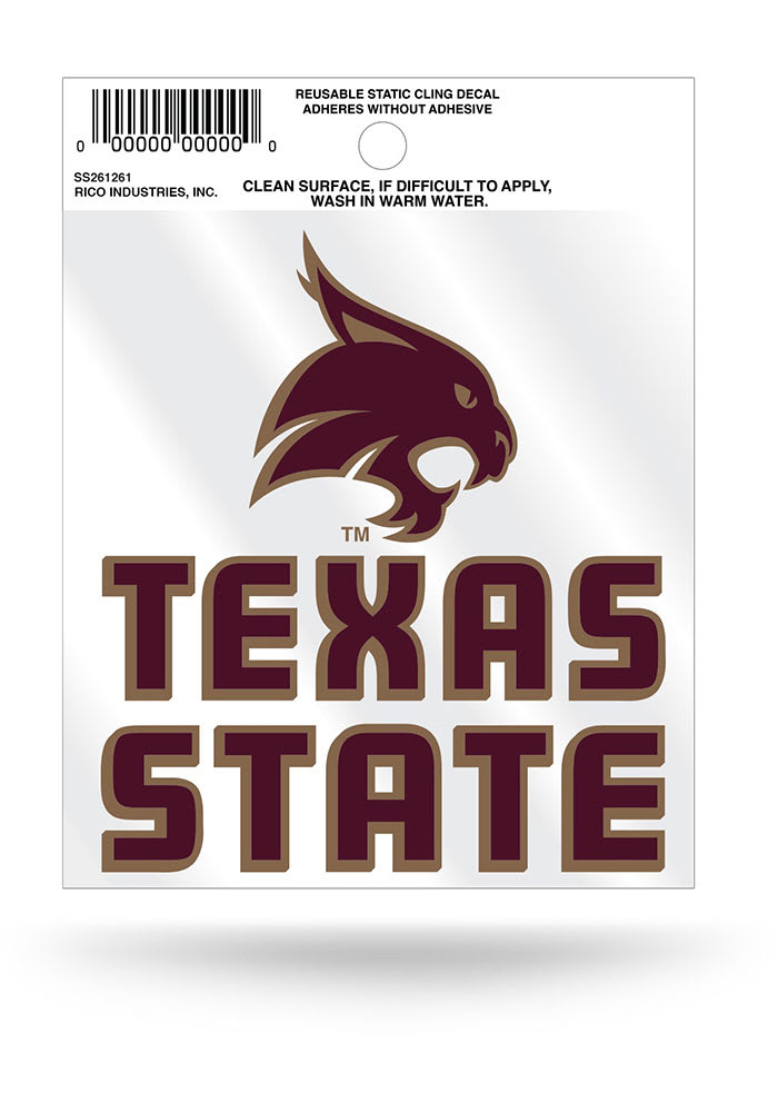 Texas State Bobcats MAROON Logo Auto Decal - 7143552