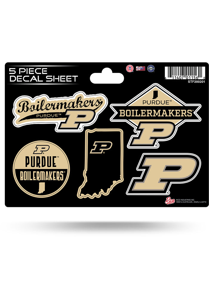 Purdue Boilermakers GOLD 5pc Stickers - 7143664