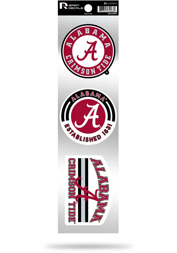 Alabama Crimson Tide CRIMSON 3pk Retro Auto Decal - 7143752