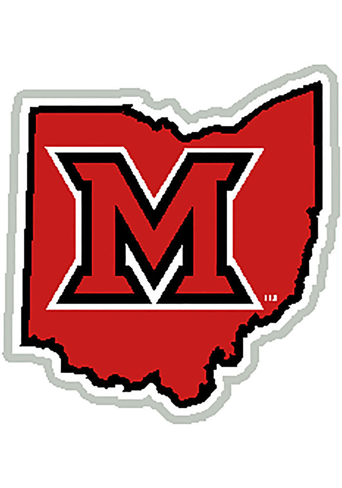 Miami RedHawks Red State Shape Car Emblem - 7143821