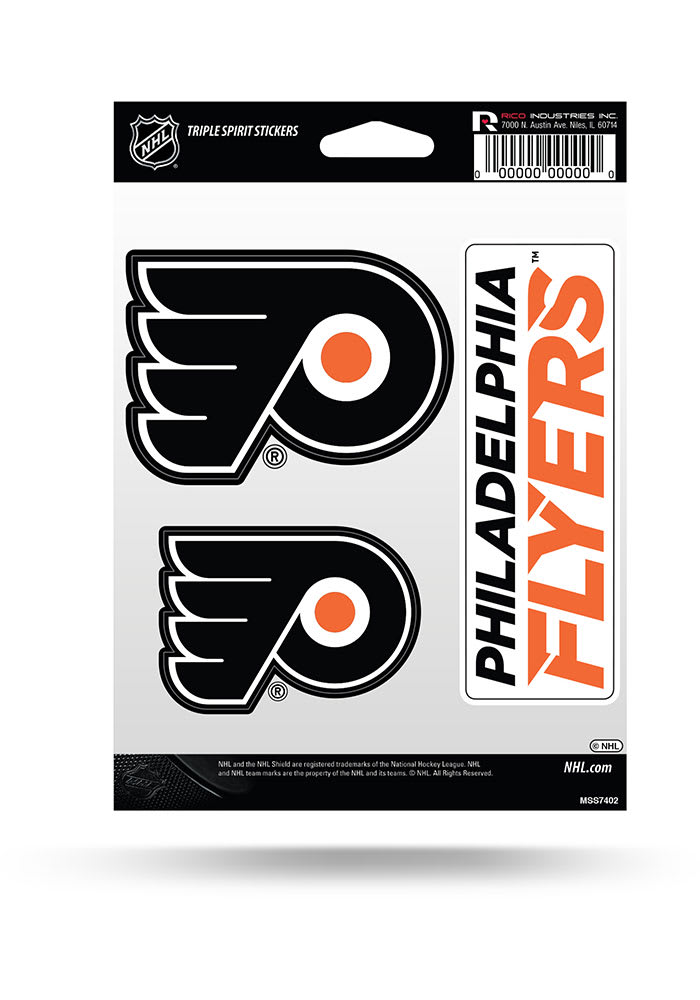 Philadelphia Flyers Souvenir | Philadelphia Flyers Stickers ORANGE 3PK ...