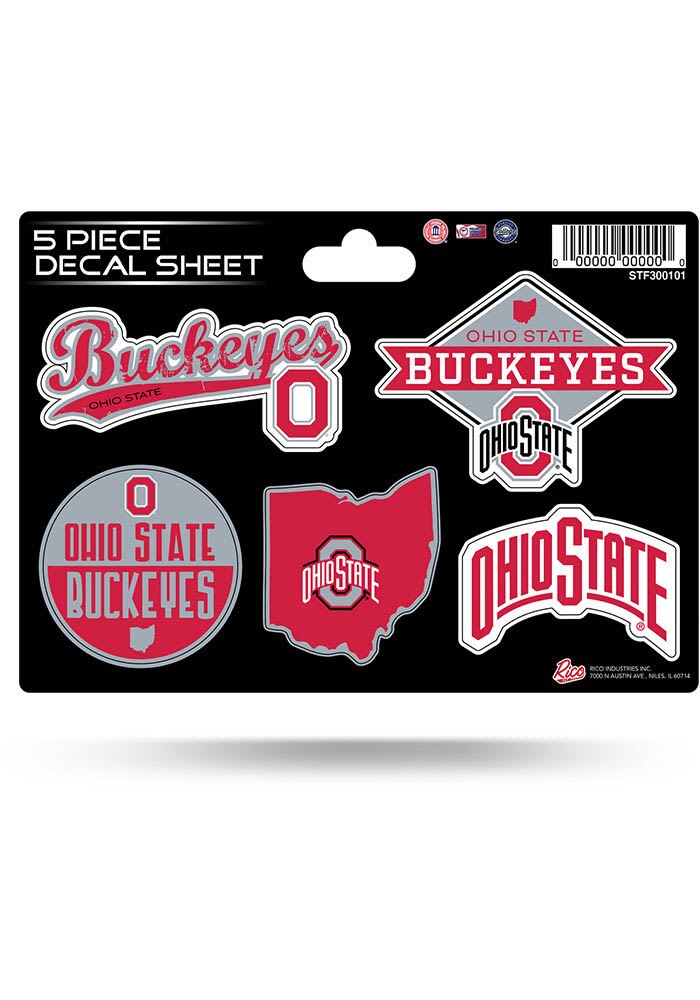 Ohio State Buckeyes SCARLET 5pk Auto Decal - 7143849