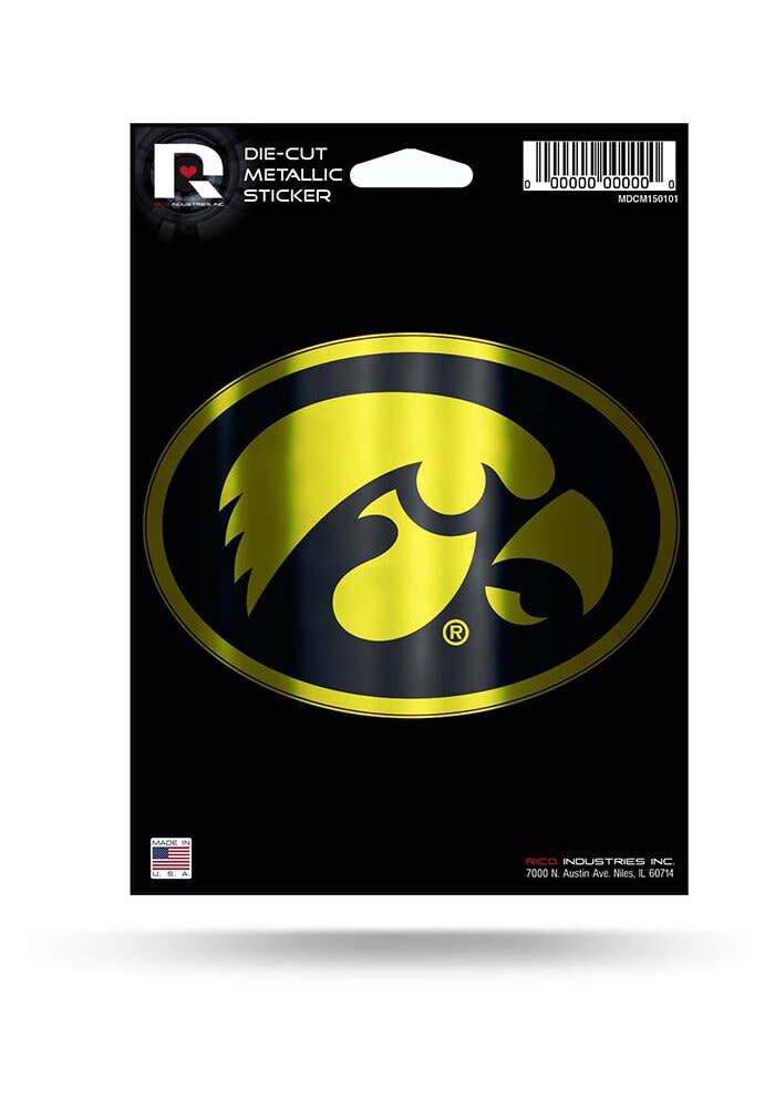 YELLOW Iowa Hawkeyes Metallic Decal - 7143875