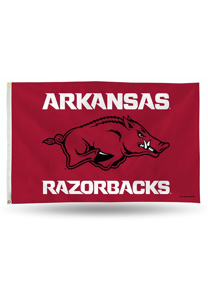 Arkansas Razorbacks Wordmark 3x5 Red Silk Screen Grommet Flag - 71440114
