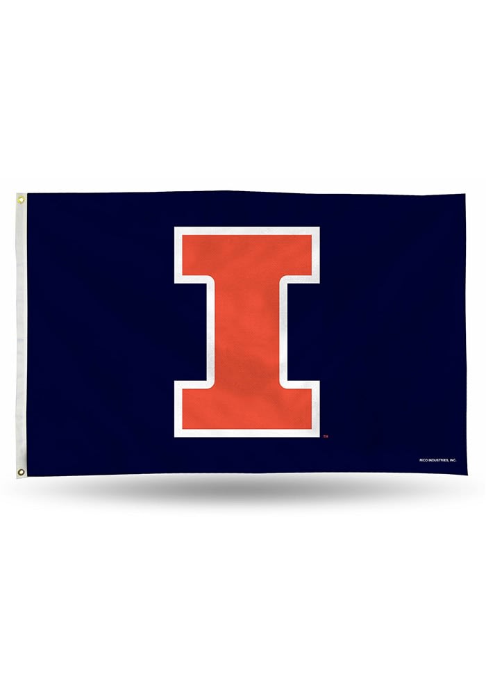 Illinois Fighting Illini 3x5 in ORANGE Silk Screen Grommet Flag - 71440140