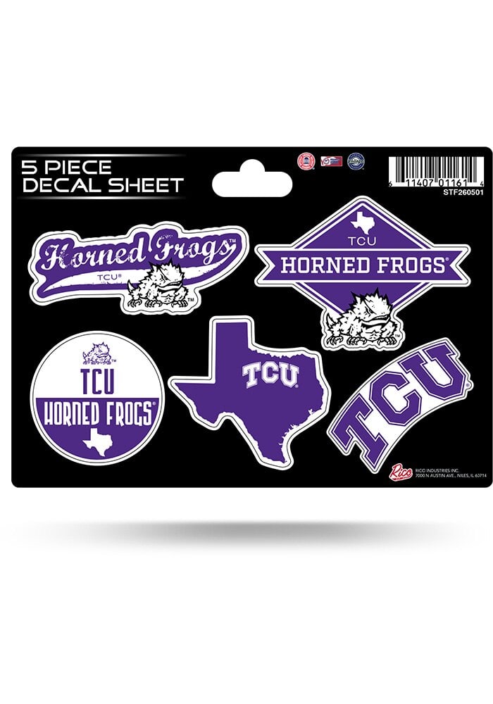 TCU Horned Frogs PURPLE 5 Pack Auto Decal - 71440267