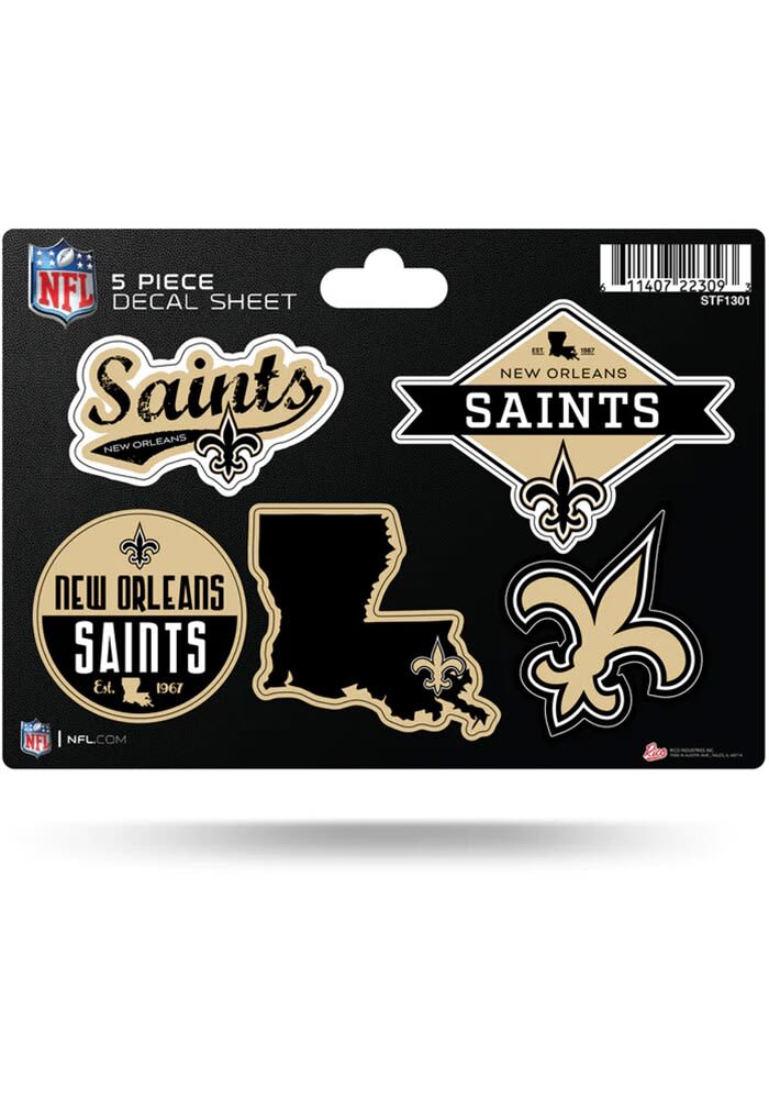 New Orleans Saints 5 Pack Auto Decal - GOLD