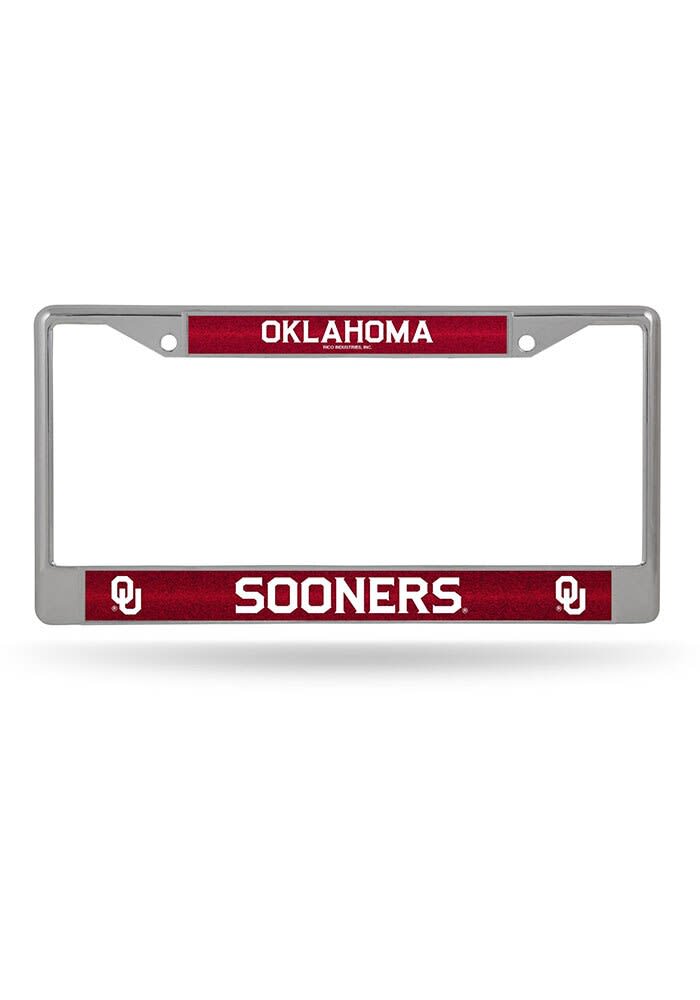 Oklahoma Sooners License Plate Frame - Oklahoma Sooners CRIMSON Bling ...