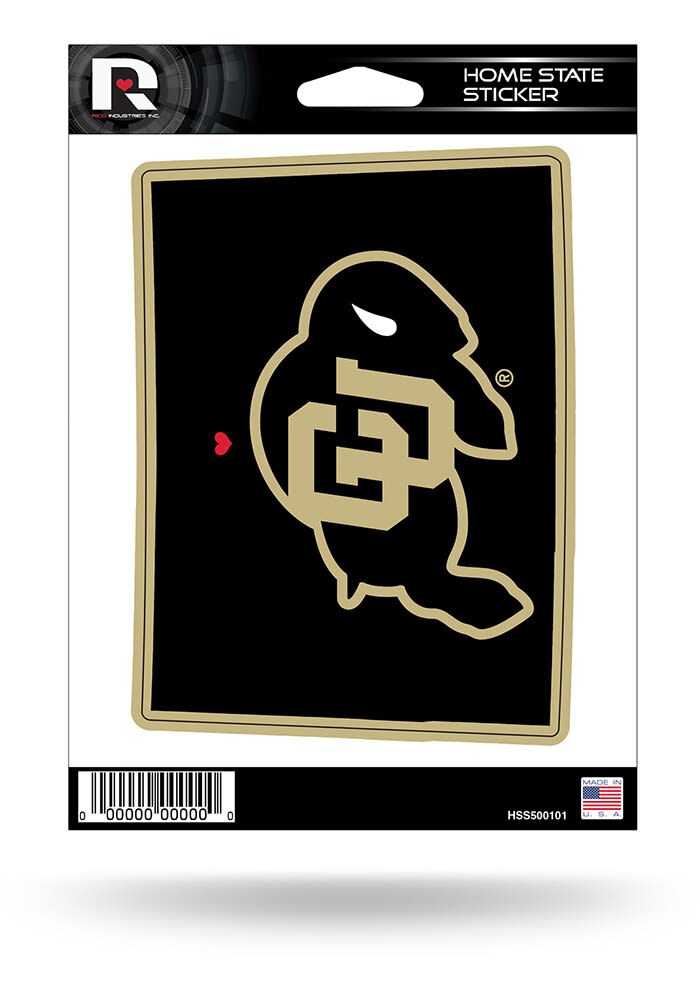 Colorado Buffaloes GOLD State Shape Auto Decal - 71440323