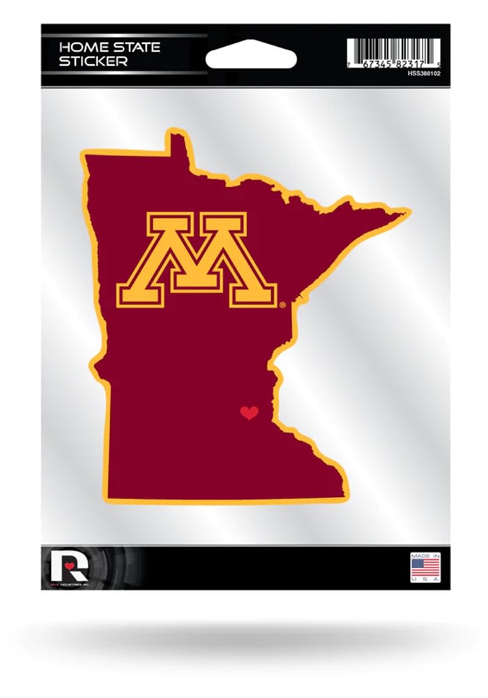 MAROON Minnesota Golden Gophers State Shape Decal - 71440324