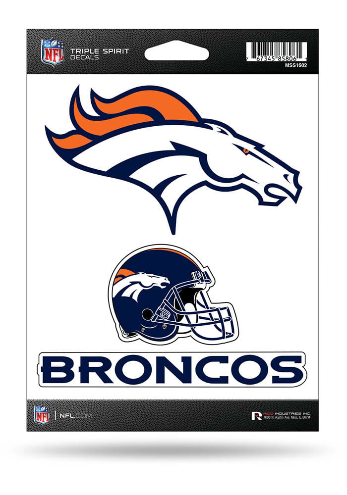 Denver Broncos NAVY Triple Spirit Auto Decal - 71440330