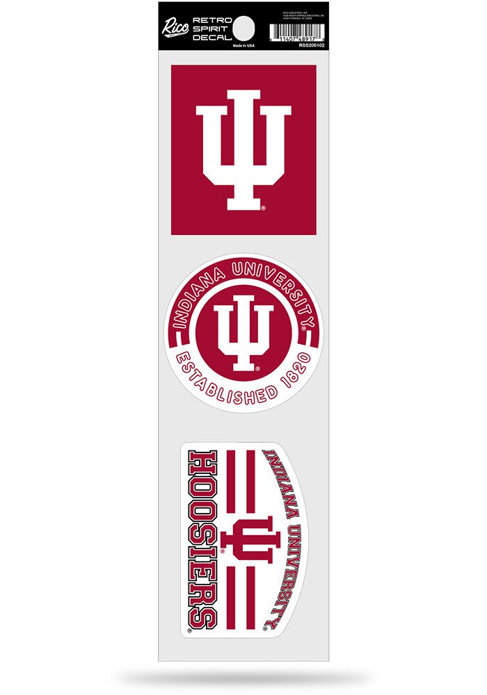 Indiana Hoosiers CRIMSON 3pk Retro Auto Decal - 71440560