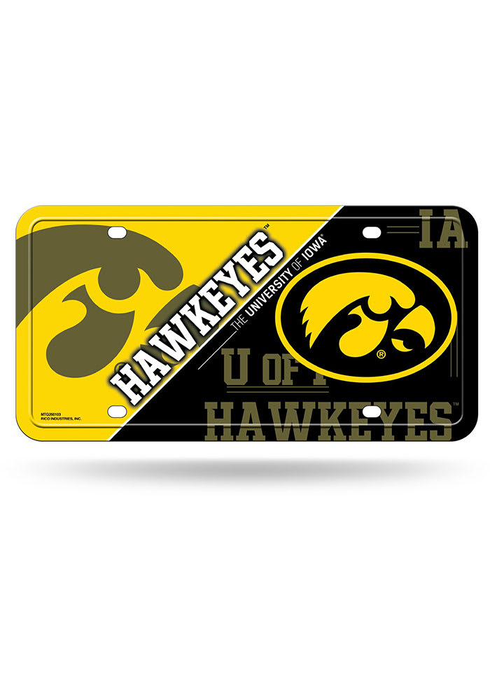 YELLOW Iowa Hawkeyes Metal License Plate - 7144141