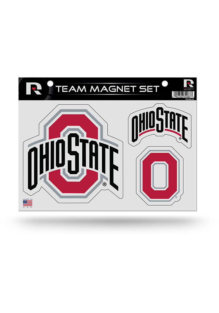 Ohio State Buckeyes SCARLET 3pc Magnet - 7144325