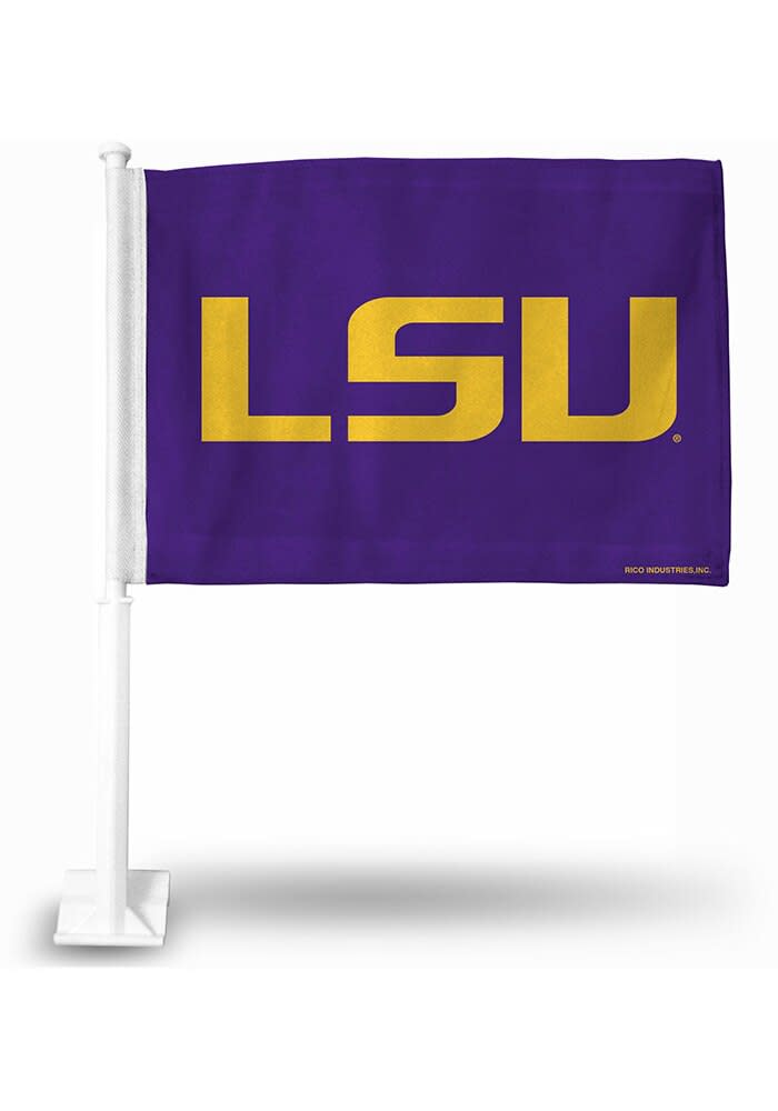 LSU Tigers Logo Car Flag - PURPLE
