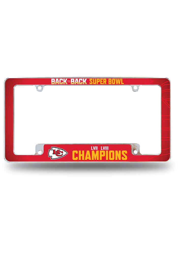 Kansas City Chiefs License Frame- Kansas City Chiefs All Over Chrome ...