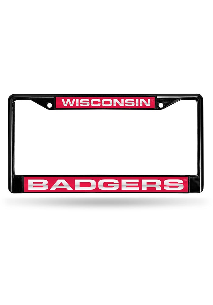 Wisconsin Badgers License Plate Frame - Wisconsin Badgers Red Black ...