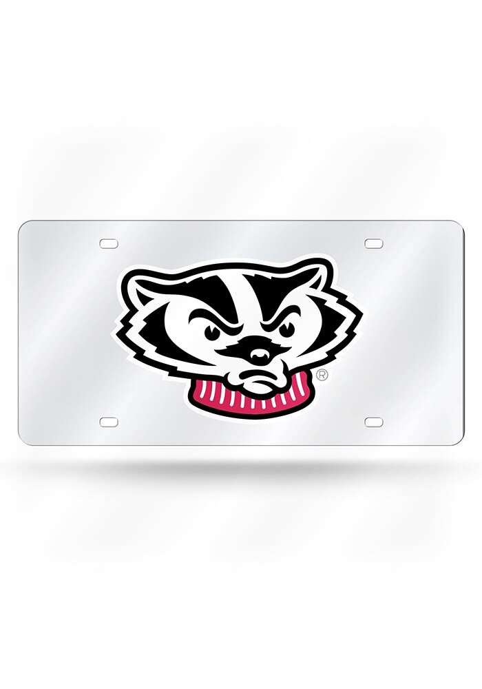 Red Wisconsin Badgers Laser Cut License Plate - 7144733