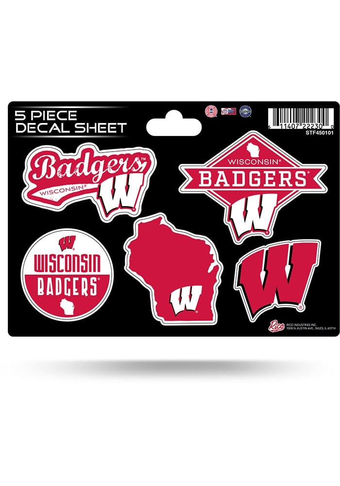 Red Wisconsin Badgers 5pk Decal - 7144736