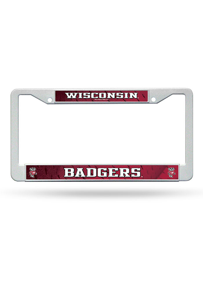 Red Wisconsin Badgers Plastic Design License Plate Frame - 7144739