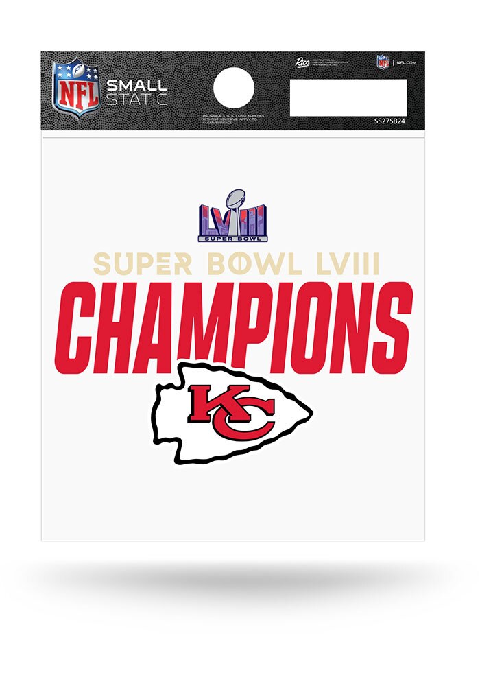 Kansas City Chiefs Super Bowl LVIII Champs Small Static Cling - Red