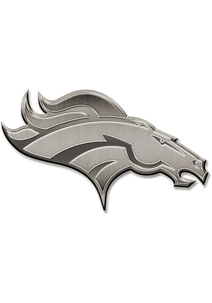 Denver Broncos SILVER Antique Nickel Car Emblem - 7144884