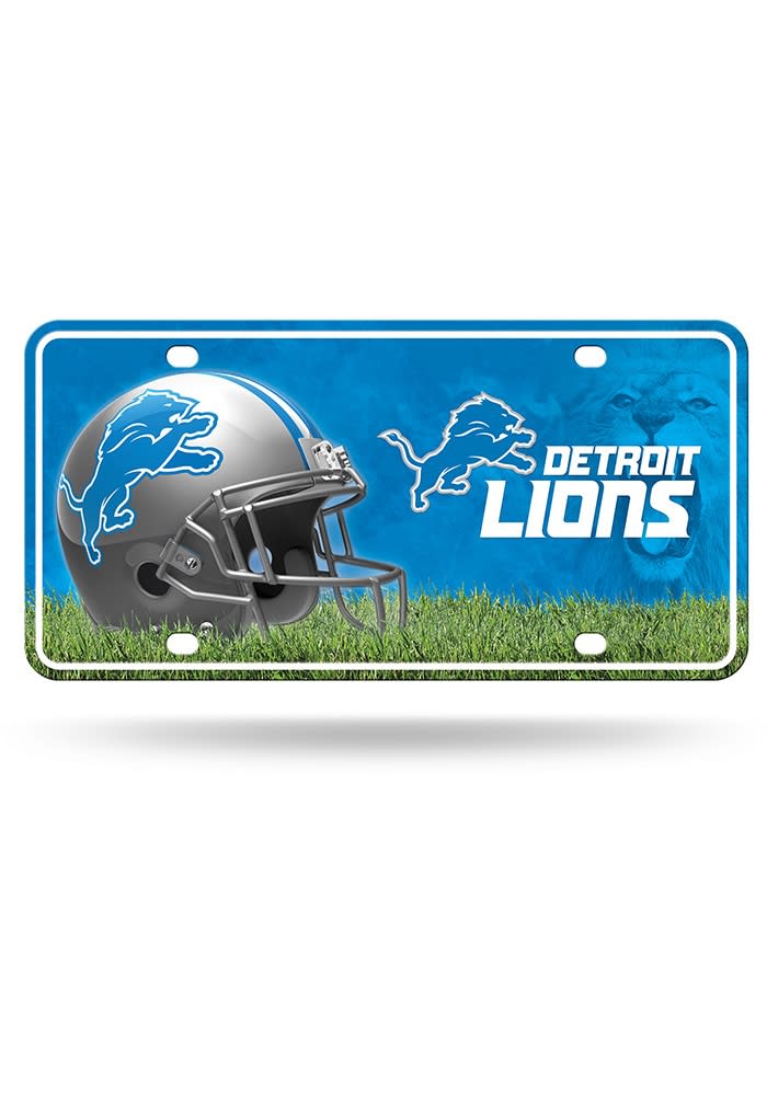 Detroit Lions License Plate- Detroit Lions BLUE Retro Logo Metal ...