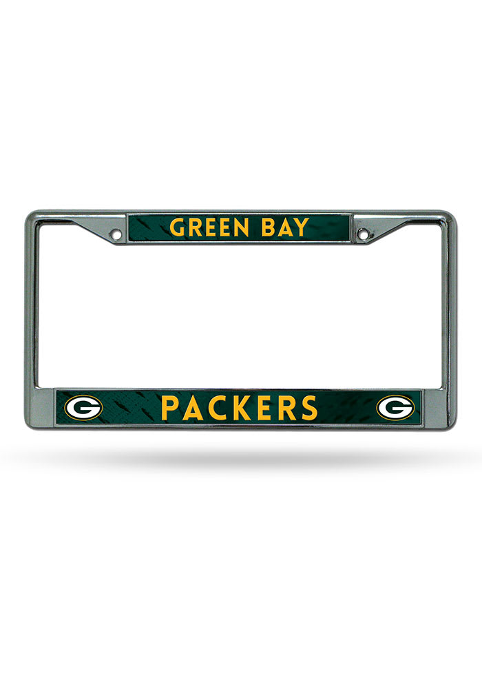 Green Bay Packers License Plate Frame - Green Bay Packers GREEN Chrome ...