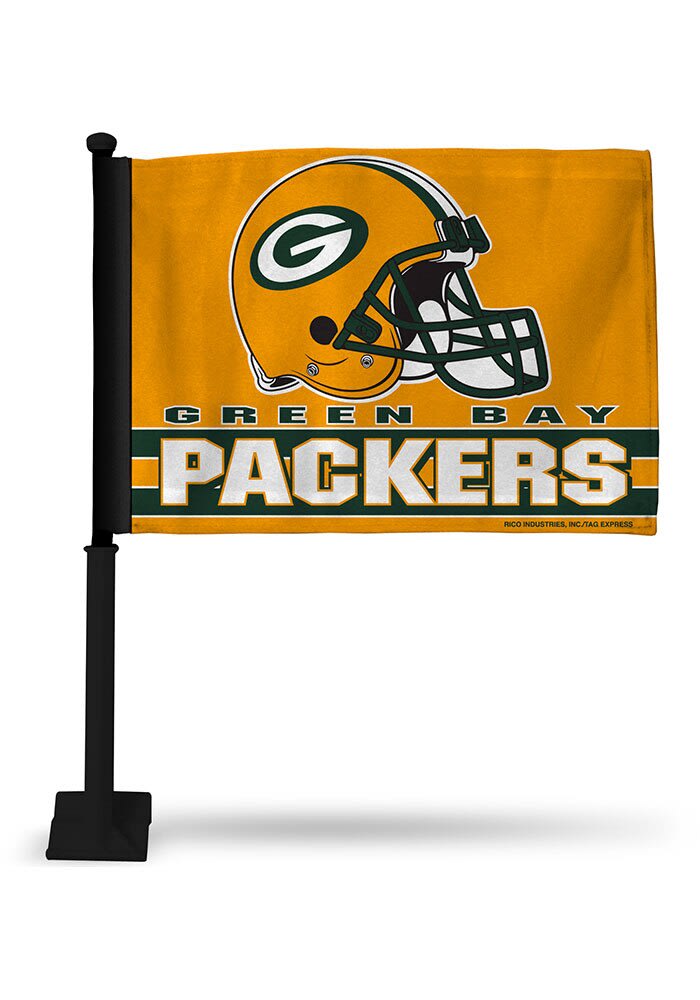 Green Bay Packers Logo Car Flag - GREEN