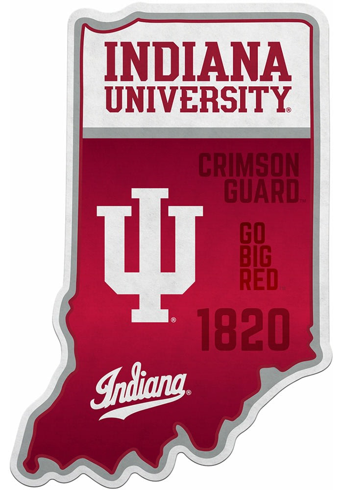 Indiana Hoosiers CREAM State Shape Pennant - 7145481